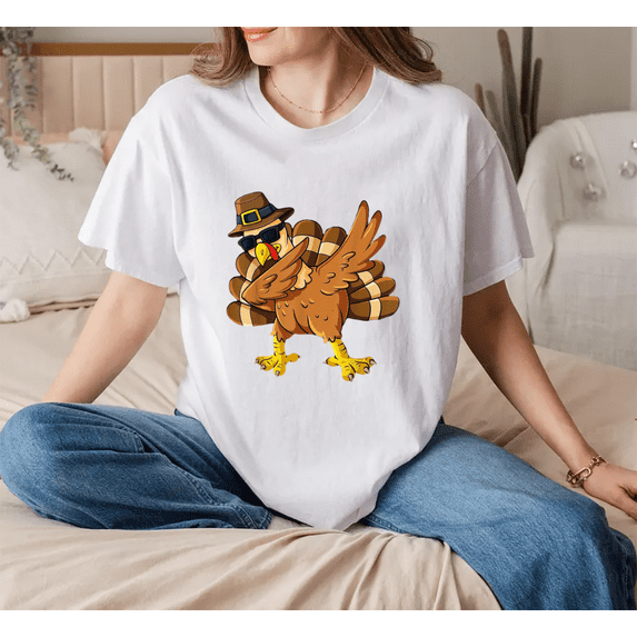 Dabbing Turkey Pilgrim Funny Thanksgiving Day Holiday Dance up to Size ...