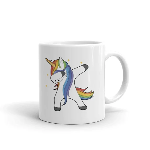 Dabbing Unicorn Meme Dance Funny Coffee Tea Ceramic Mug Office Work Cup ...