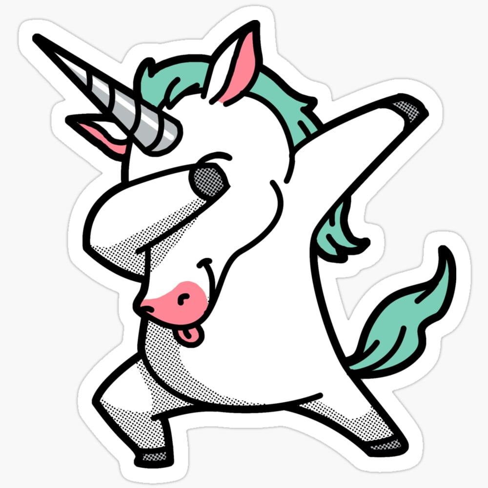 Dabbing Unicorn Sticker Phone Decal Water Bottle Stickers Car Decals ...