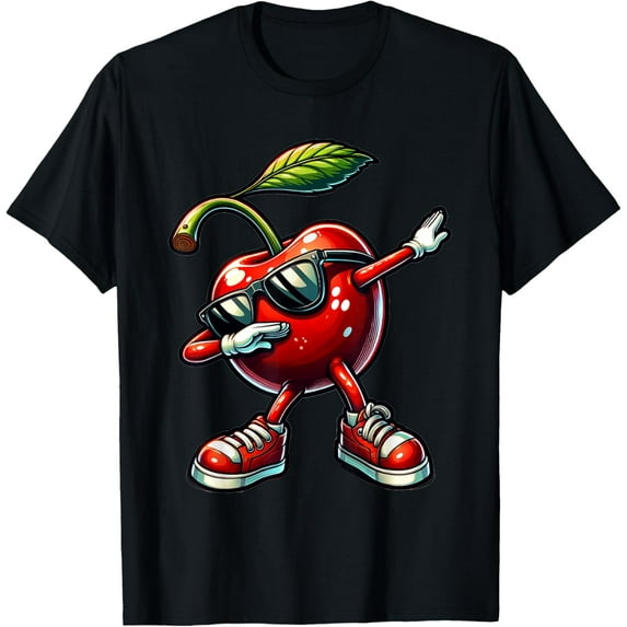 Dabbing red Cherry | Funny Cherry Fruit with Cherries T-Shirt Tops Tee ...