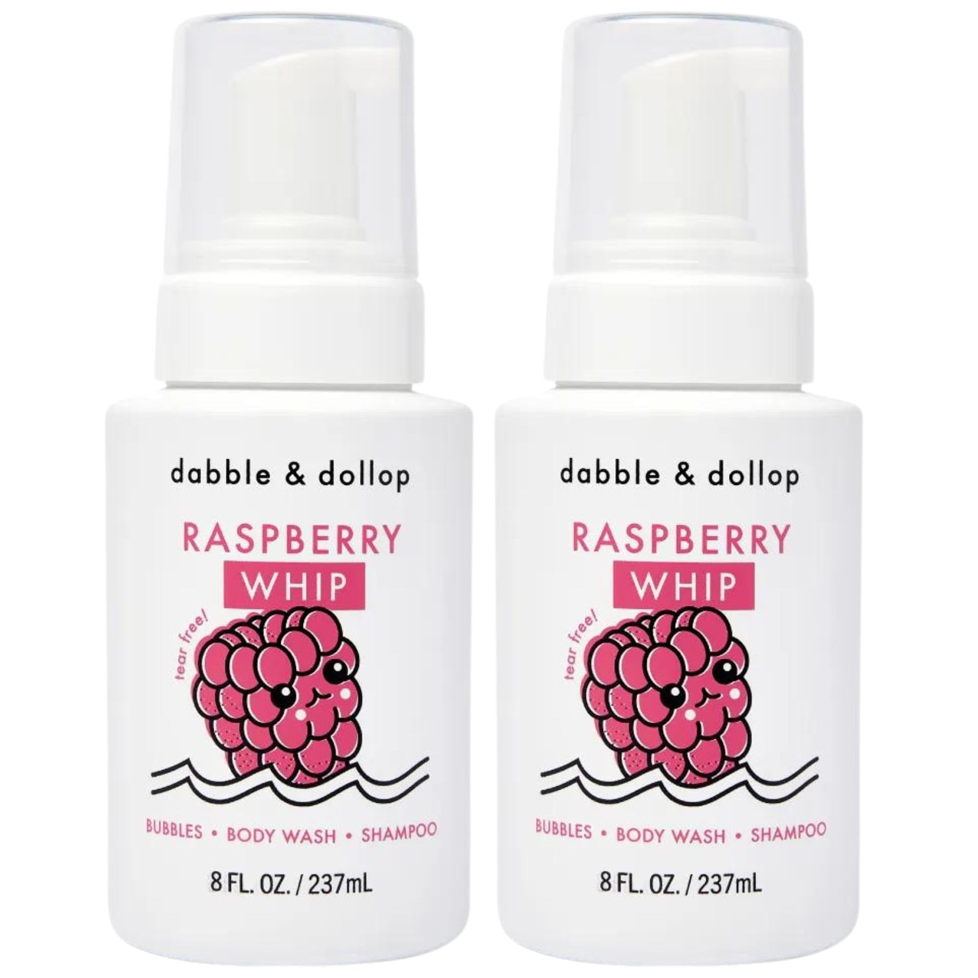 Dabble & Dollop Raspberry Body Wash - All-Natural, Tear-free, Foaming Whip 3-in-1 Shampoo ...