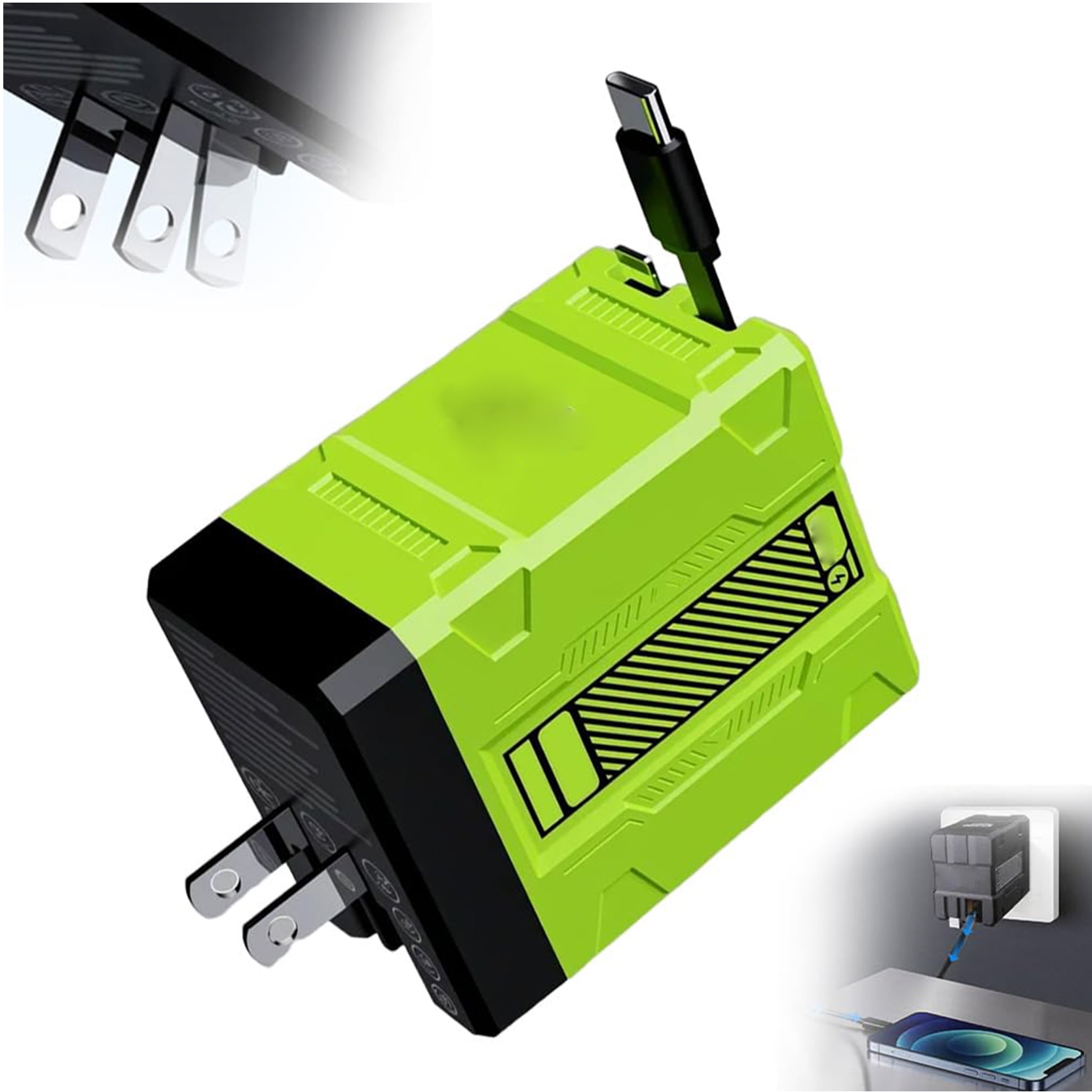 DabinFa GaN Charger 120W, 2025 Retractable Super Fast Charging Module ...