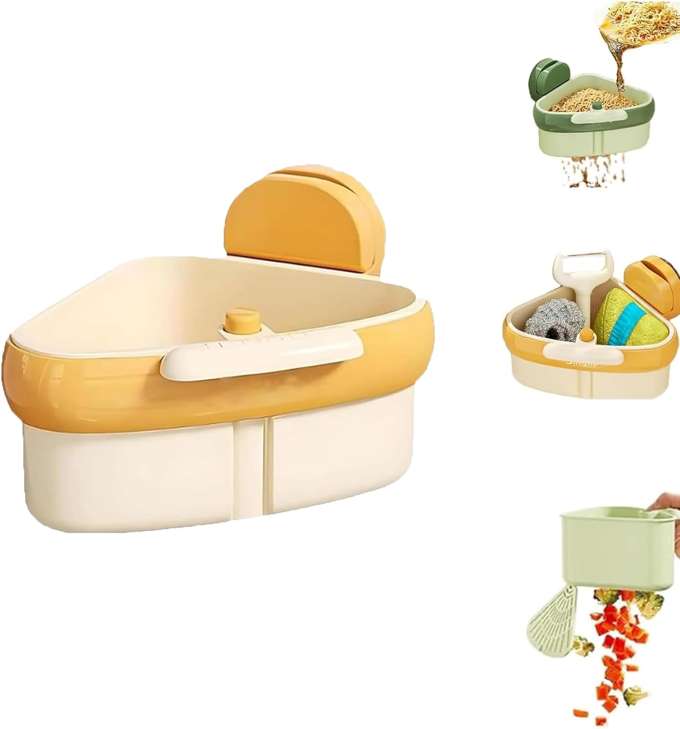 DabinFa Suction Cup Sink Corner Rack, 2025 Automatic Dumping Sink ...