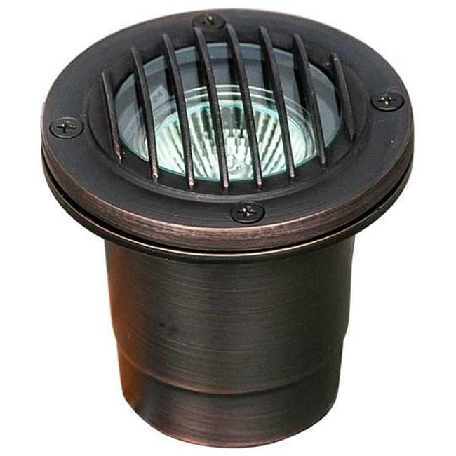 Dabmar Lighting 12V 2-Pin LED 5W 27K Cast Brass In-Ground Well Light with Grill, Antique Bronze ...