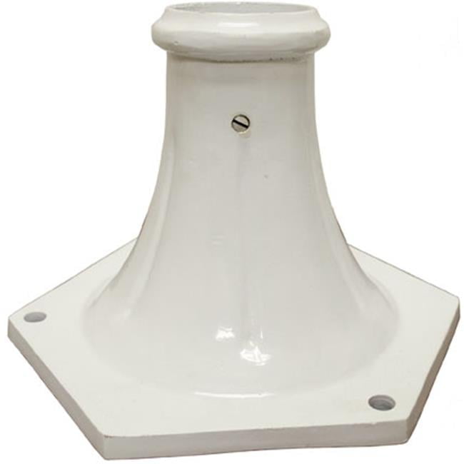Dabmar Lighting BS300-W Surface Mounted Base for 3 in. O.D Round Post ...