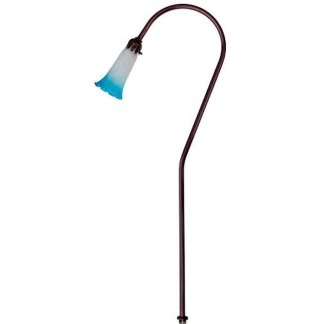 Dabmar Lighting LV114-BLUE-B 12V G4 Cast Brass Blue Flower Glass Path ...