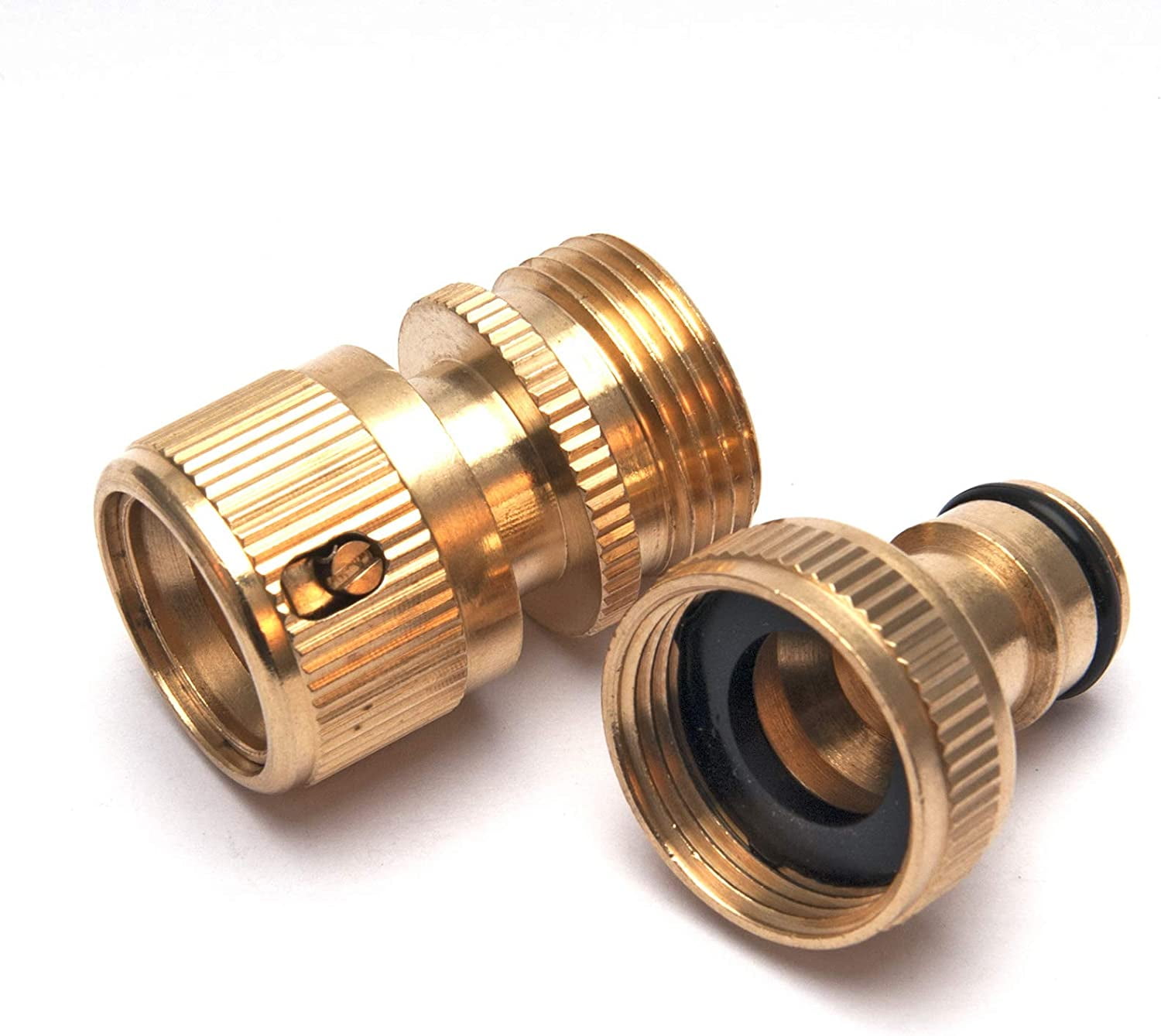 Daboolka 2 Piece Brass Garden Hose Fittings, 3/4 Inch Quick Connector ...