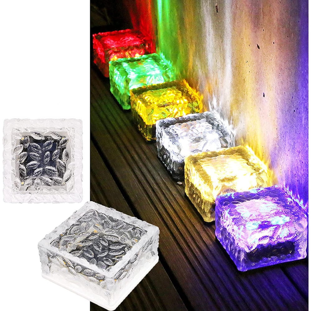 Daboolka MEDOYOH Set of 2 solar glass paving stones with 12 buttons ...