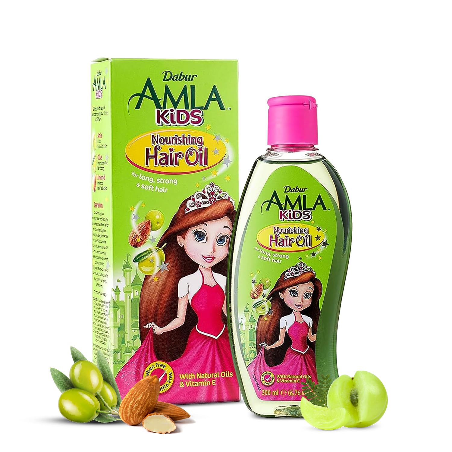 Dabur Amla Hair Oil for Kids – Enriched with Olive and Almond Extract ...