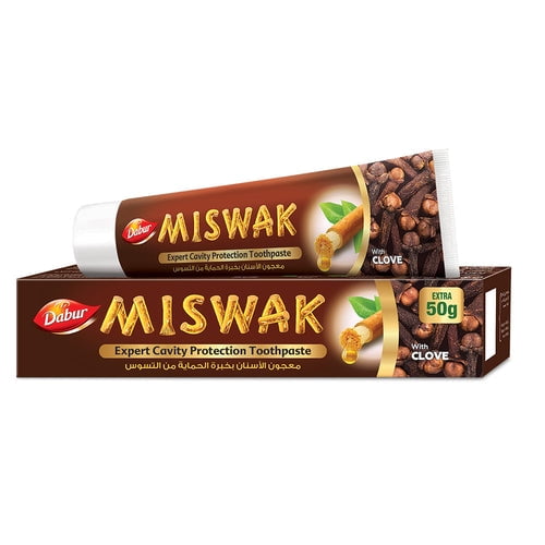 Dabur Miswak Herbal Toothpaste with clove (Net Weight: 120g + 50g Free ...
