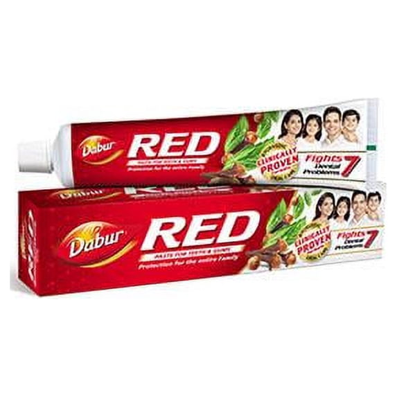 Dabur Red Toothpaste, 200 g, Herbal Formula with Clove, Ginger, Mint ...