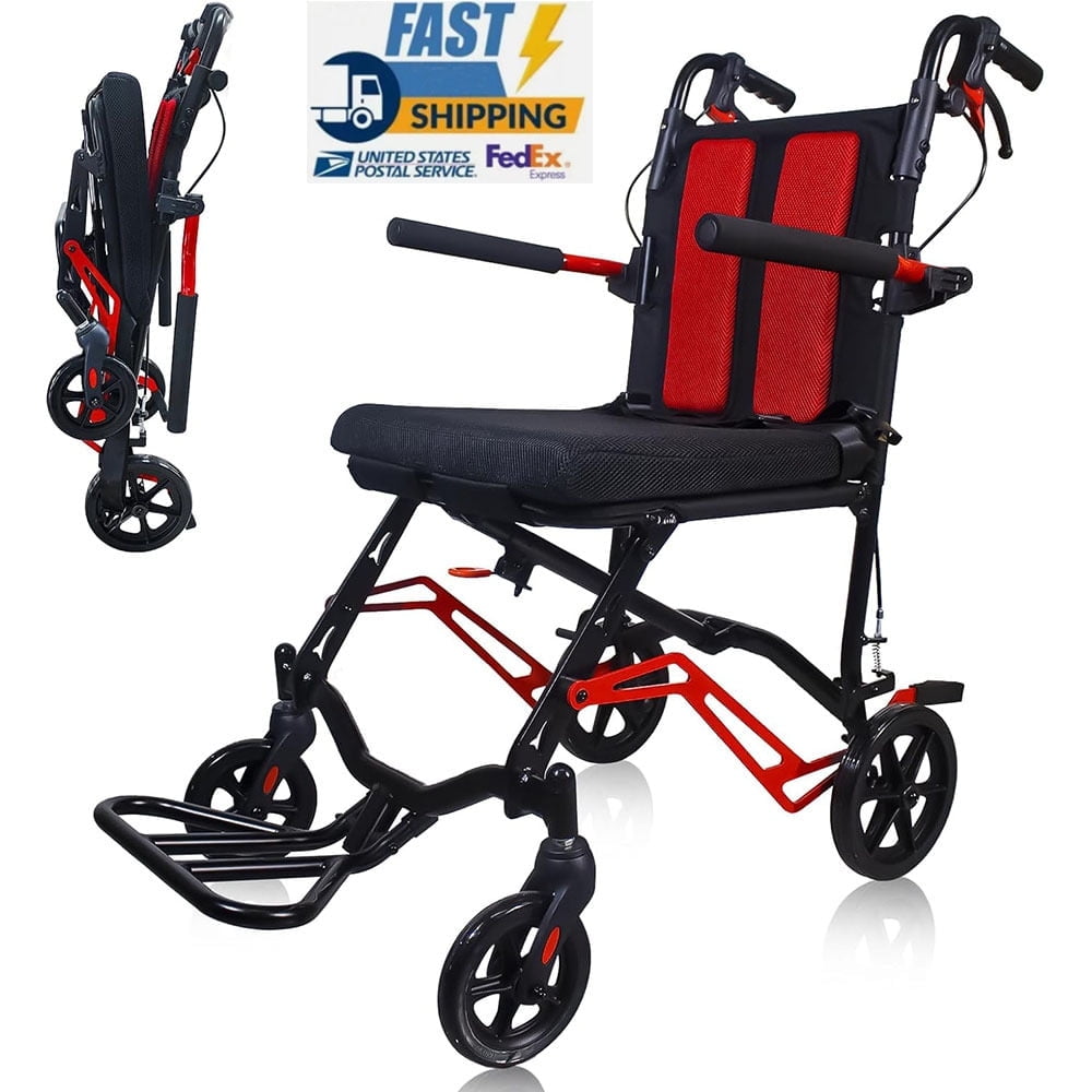 Dacare 19LBS Transport Wheelchair Lightweight Foldable with Locking ...