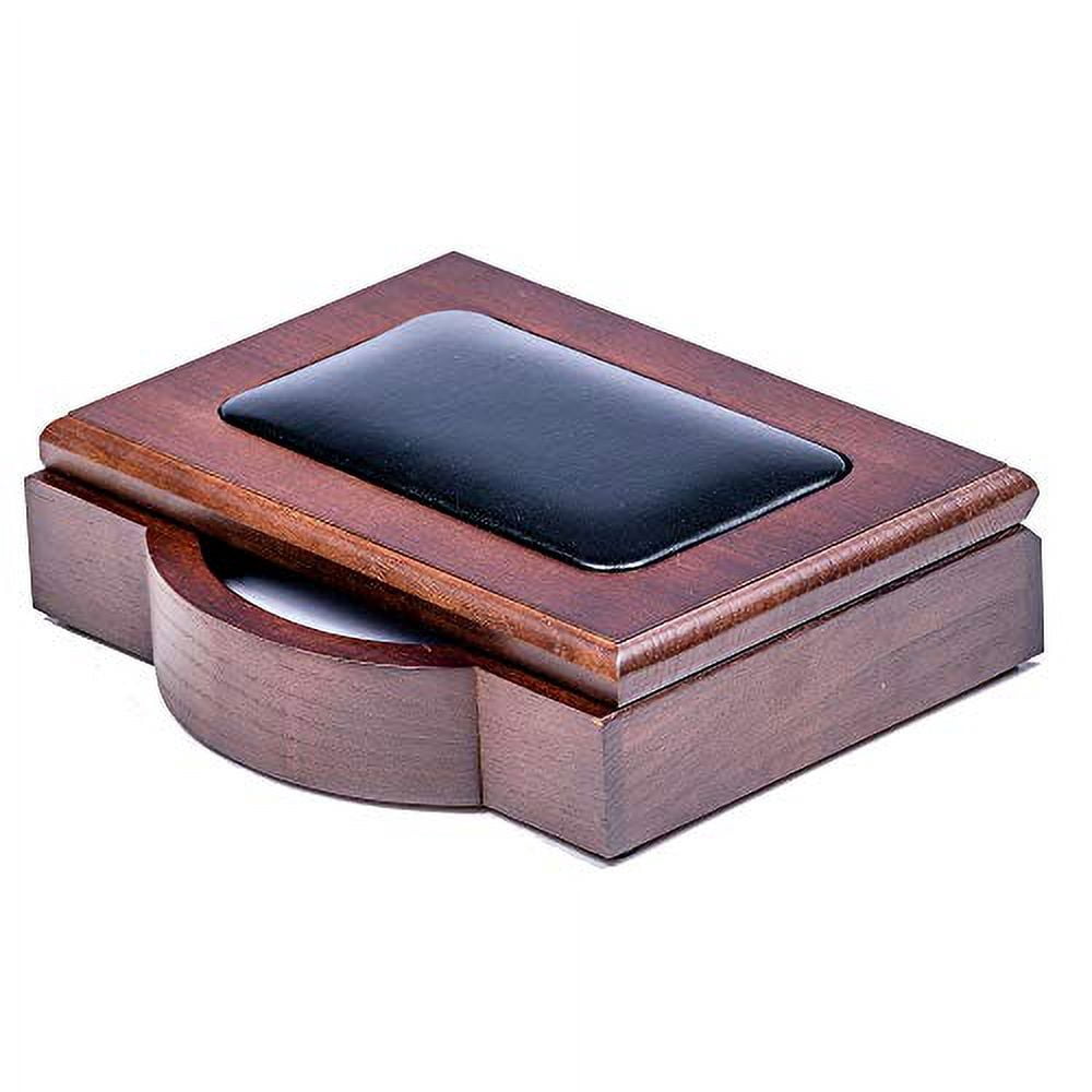 Dacasso A8409 4 x 6 Desktop Memo Holder, Wood & Leather, Walnut ...