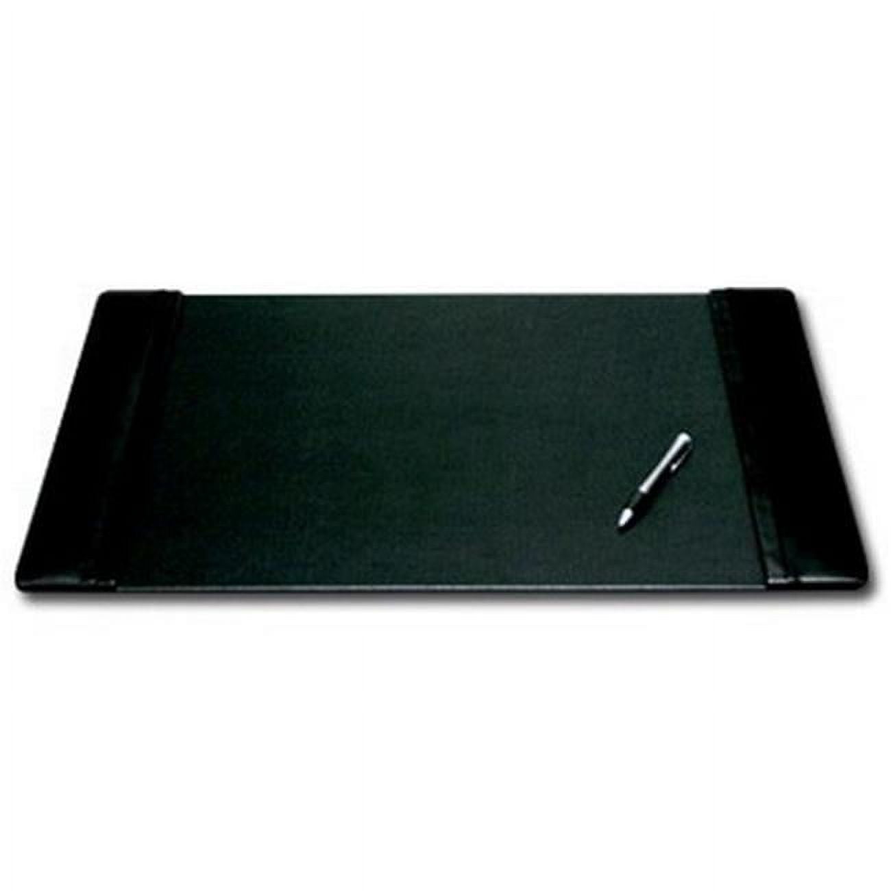 Dacasso Black Leather Desk Pad with Side Rails - Black - 22 in. x 14 in ...