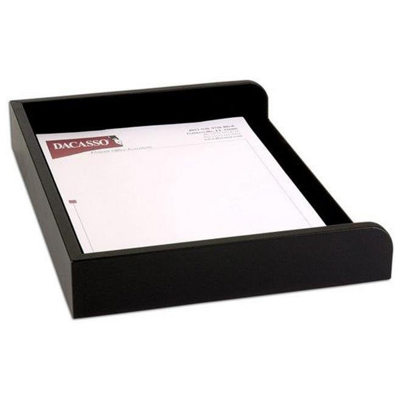 Dacasso Black Leather Side Load Letter Tray - Walmart.com