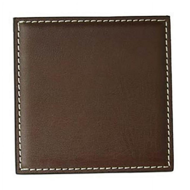 Dacasso Brown Leatherette Low Profile Square Coaster - Walmart.com