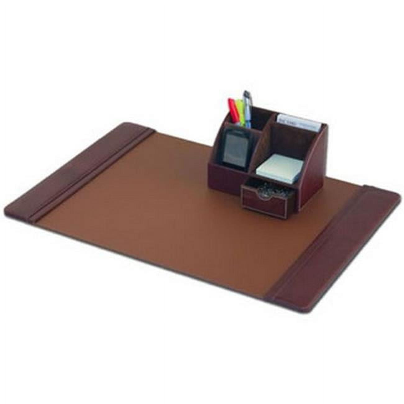 Dacasso D3006 Mocha Leather 2-Piece Desk Set with Organizer - Walmart.com