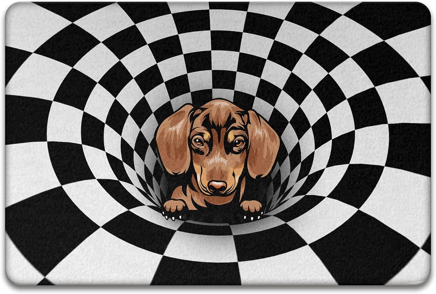 Dachshund 3D Optical Illusion Door Mat Inside Entrance,Non Slip Outdoor Indoor Welcome Doormat ...