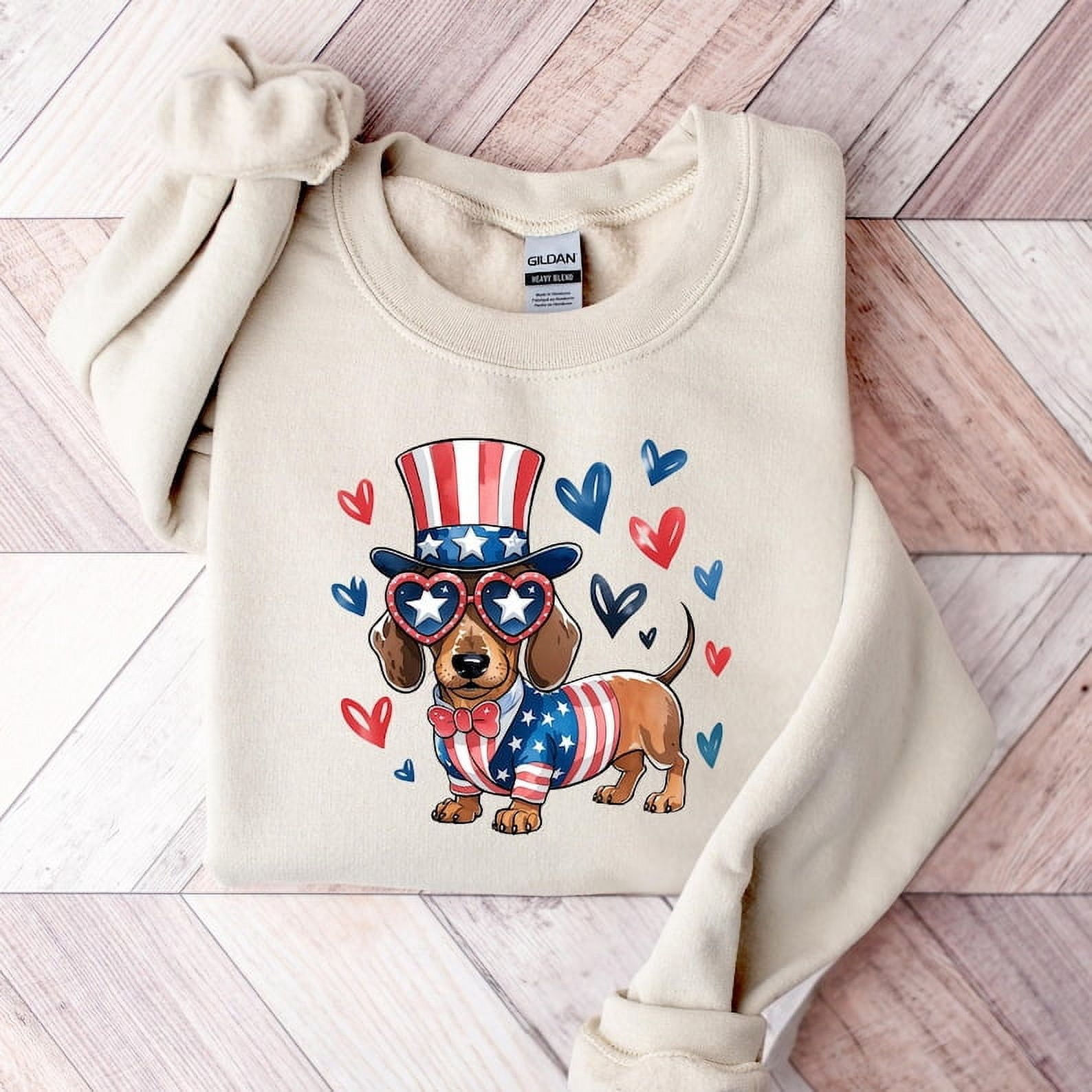 Dachshund 4th of July Sweatshirt, 4th of July Shirt, Fourth of July ...
