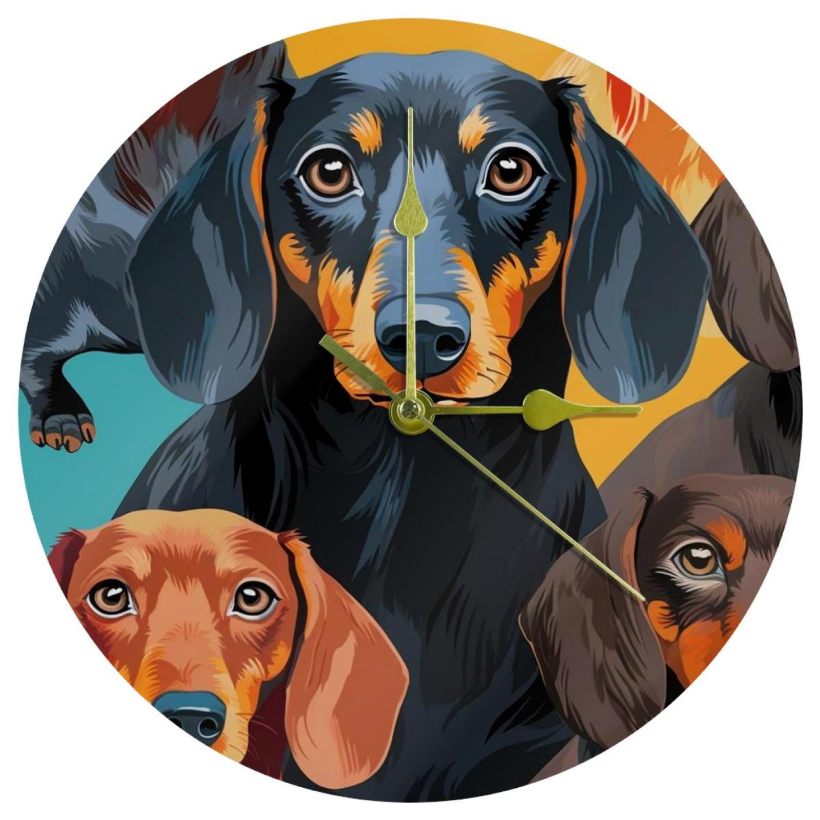 Dachshund Acrylic Circular Wall Clock - Stylish Timepiece for ...