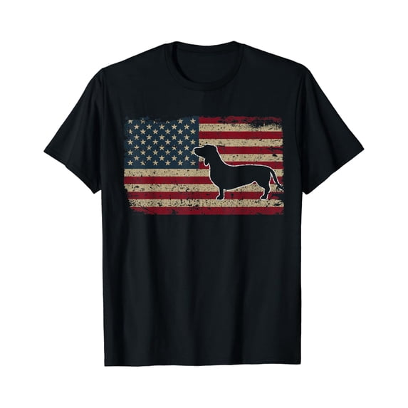 Dachshund America Flag Weiner Dog T Shirt - Walmart.com