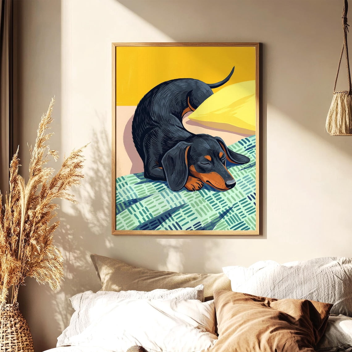 Dachshund Art Abstract Matisse Style Sausage Dog Minimalist Pet ...