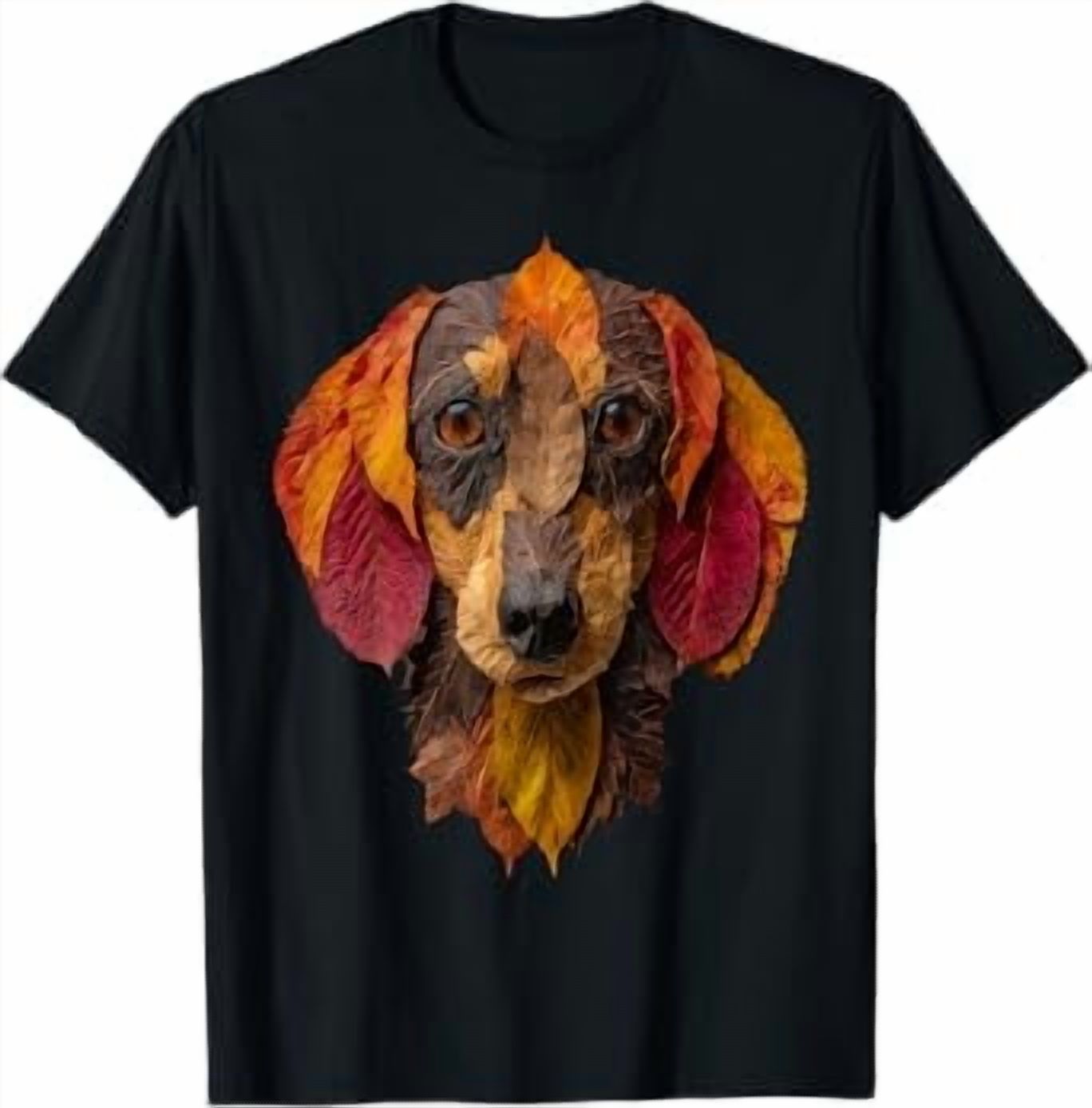 Dachshund Autumn Leaves Fall Forest Cozy Seasonal Nature Unisex T-Shirt ...