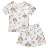 Dachshund Barbell Ball Pattern Summer Pajama Set Soft Cotton Short ...