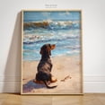 Dachshund Beach Summer Painting Coastal Doxie Dog Memorial Poster ...