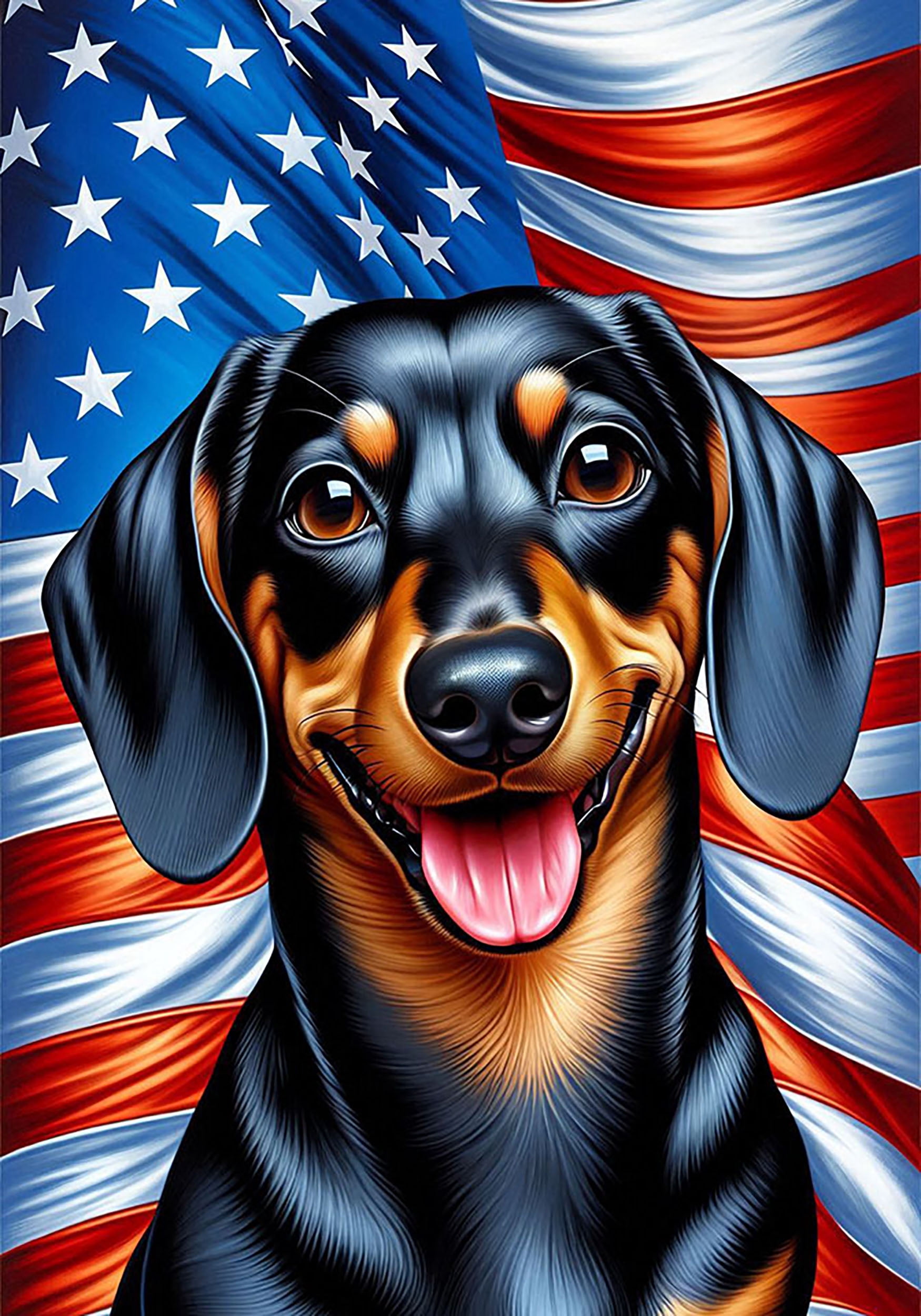 Dachshund Black/Tan Smooth - Best of Breed DCR Patriotic III Outdoor ...