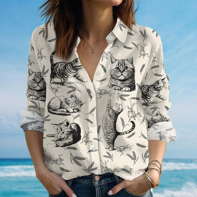 Dachshund Blouse Women's Casual Shirt, Cute Wiener Dog Print Shirt For ...