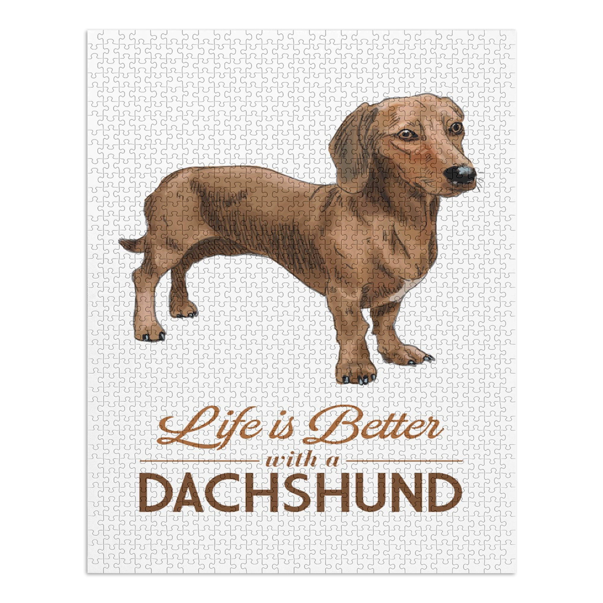 Dachshund Brown, Life is Better, White Background (1000 Piece Puzzle ...