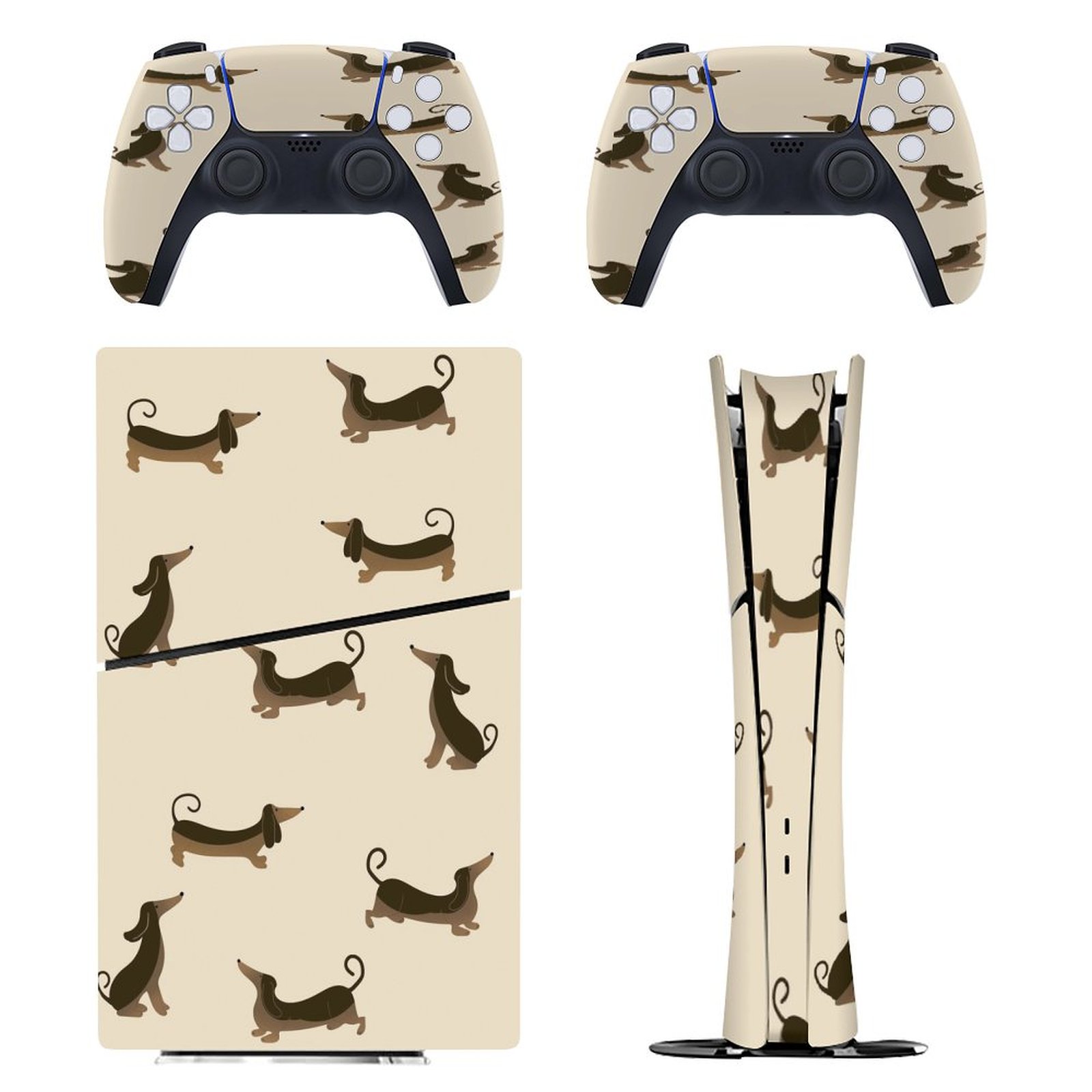 Dachshund, Brown, Pet Dog PS5/PS5 Slim Digital Disc Skin Sticker For ...