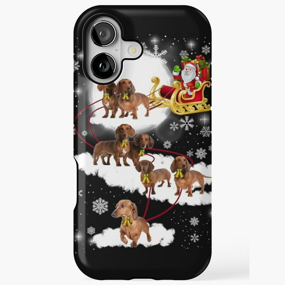 Dachshund Christmas Dog Art Case for iPhone 11 12 13 14 15 16 17 Pro ...