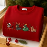 Dachshund Christmas Embroidered Sweatshirt, Wiener Dog Holiday ...