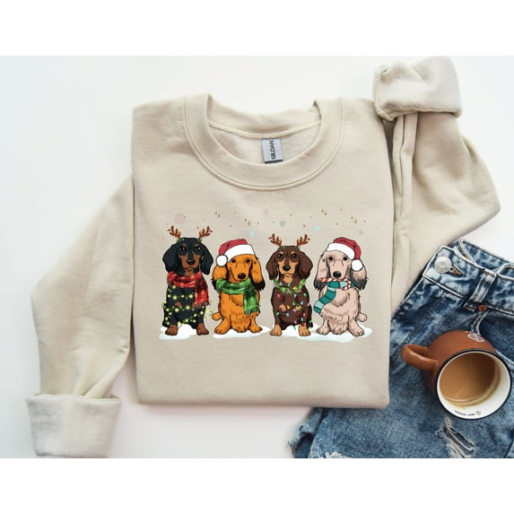 Dachshund Christmas Sweatshirt, Christmas Dog Shirt, Dachshund Shirt ...