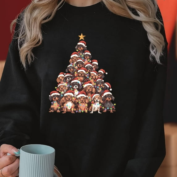 Dachshund Christmas Tree Shirt, Dachshund Lover Shirt, Dachshund Mom ...