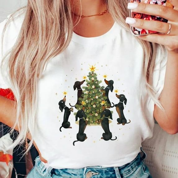 Dachshund Christmas Tree Shirt, Dachshund Shirt, Dachshund Christmas ...