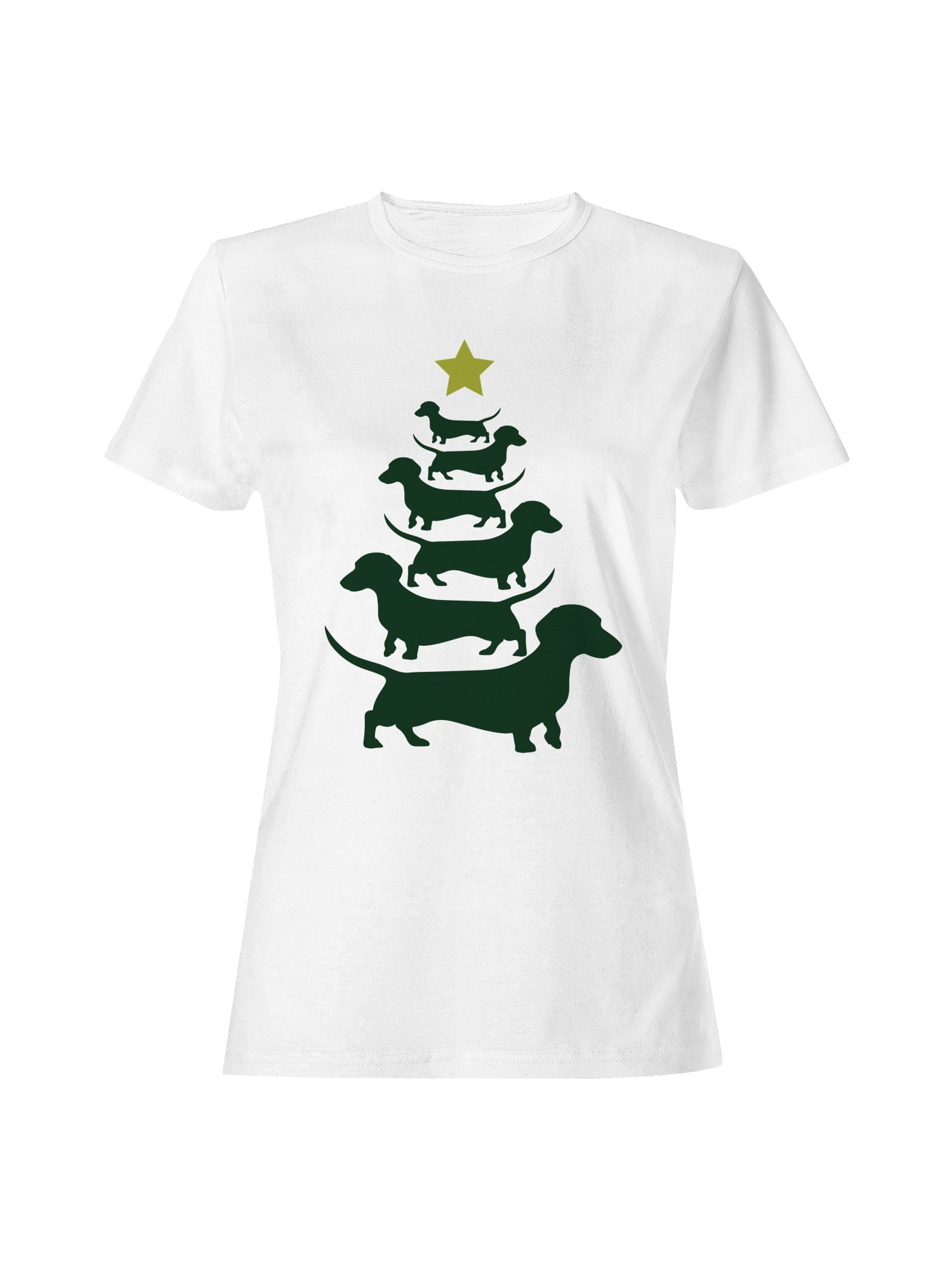 Dachshund Christmas Tree Womens Graphic Tee - Walmart.com
