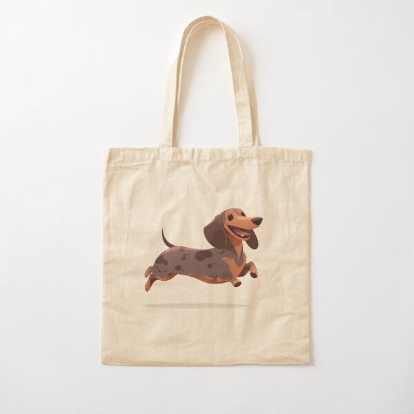 Dapple Dachshund Jumping Cotton Tote Bag Canvas Tote Bag, Family Gift ...