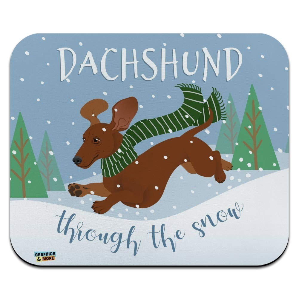 Dachshund Dashing Through The Snow Winter Christmas Low Profile Thin ...