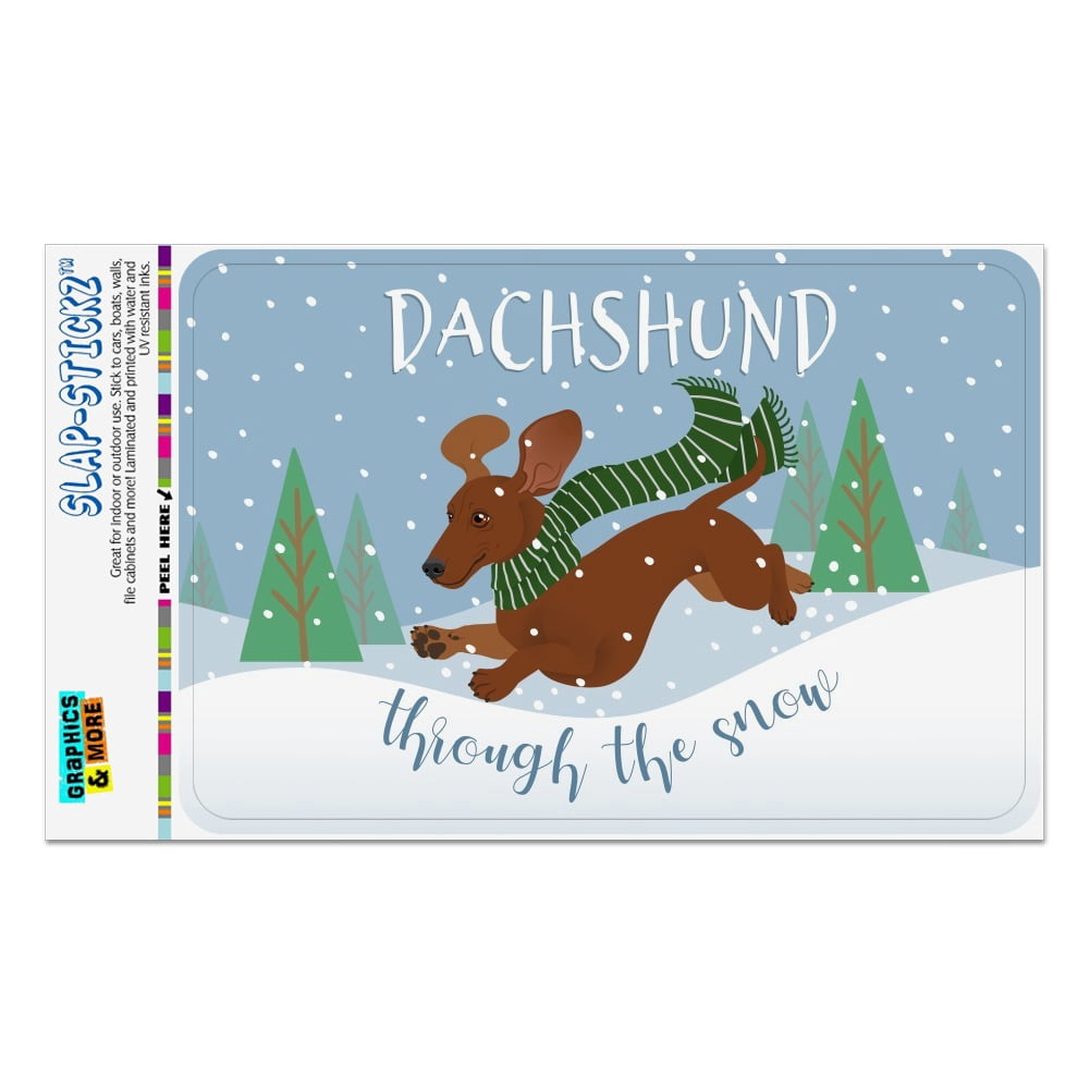 Dachshund Dashing Through the Snow Winter Christmas Home Business ...