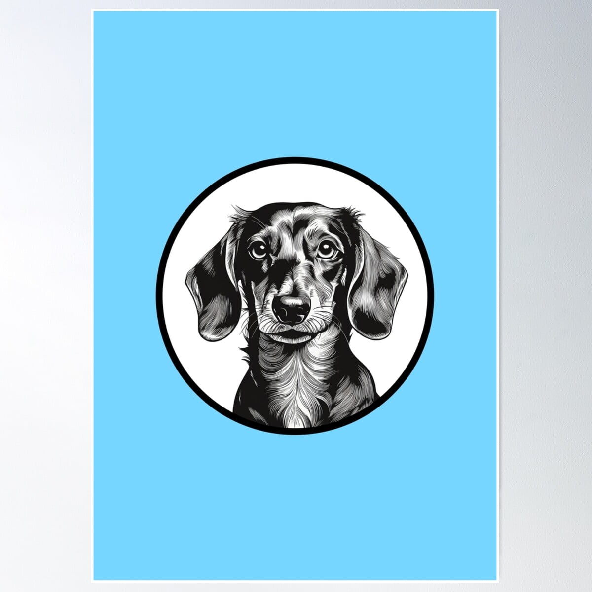 Dachshund Dog Cameo Style Portrait Poster, 8x12 UNFRAMED - Walmart.com