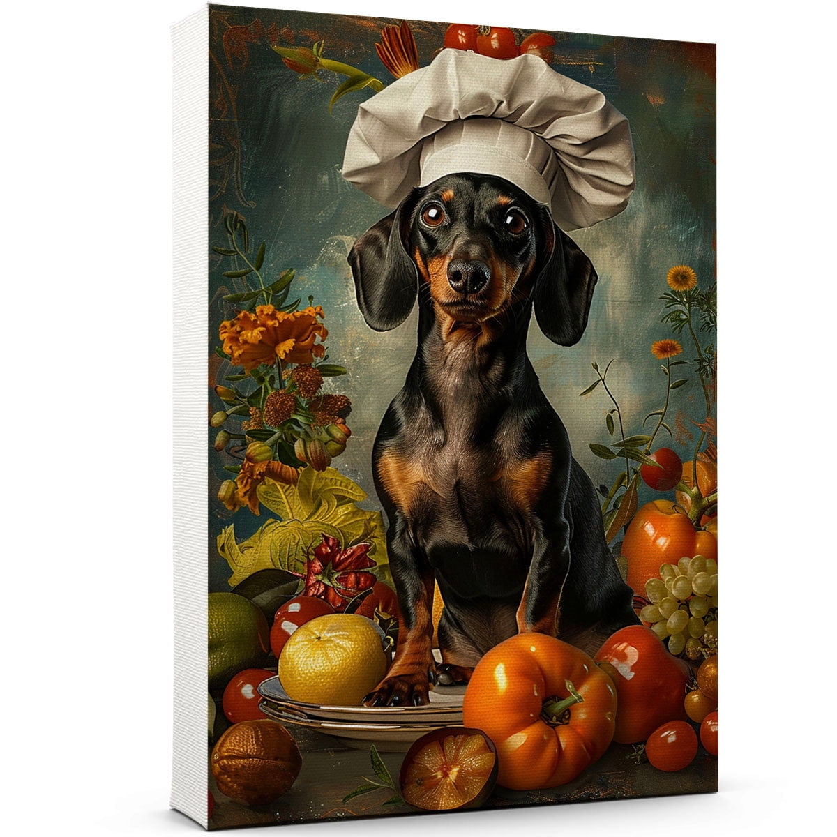 Dachshund Dog Chef Poster, Dachshund Dog Cooking Food Canvas Print for ...