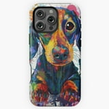 Dachshund Dog Cute Cartoon Illustration iPhone Case 17 to 11 Pro Max ...