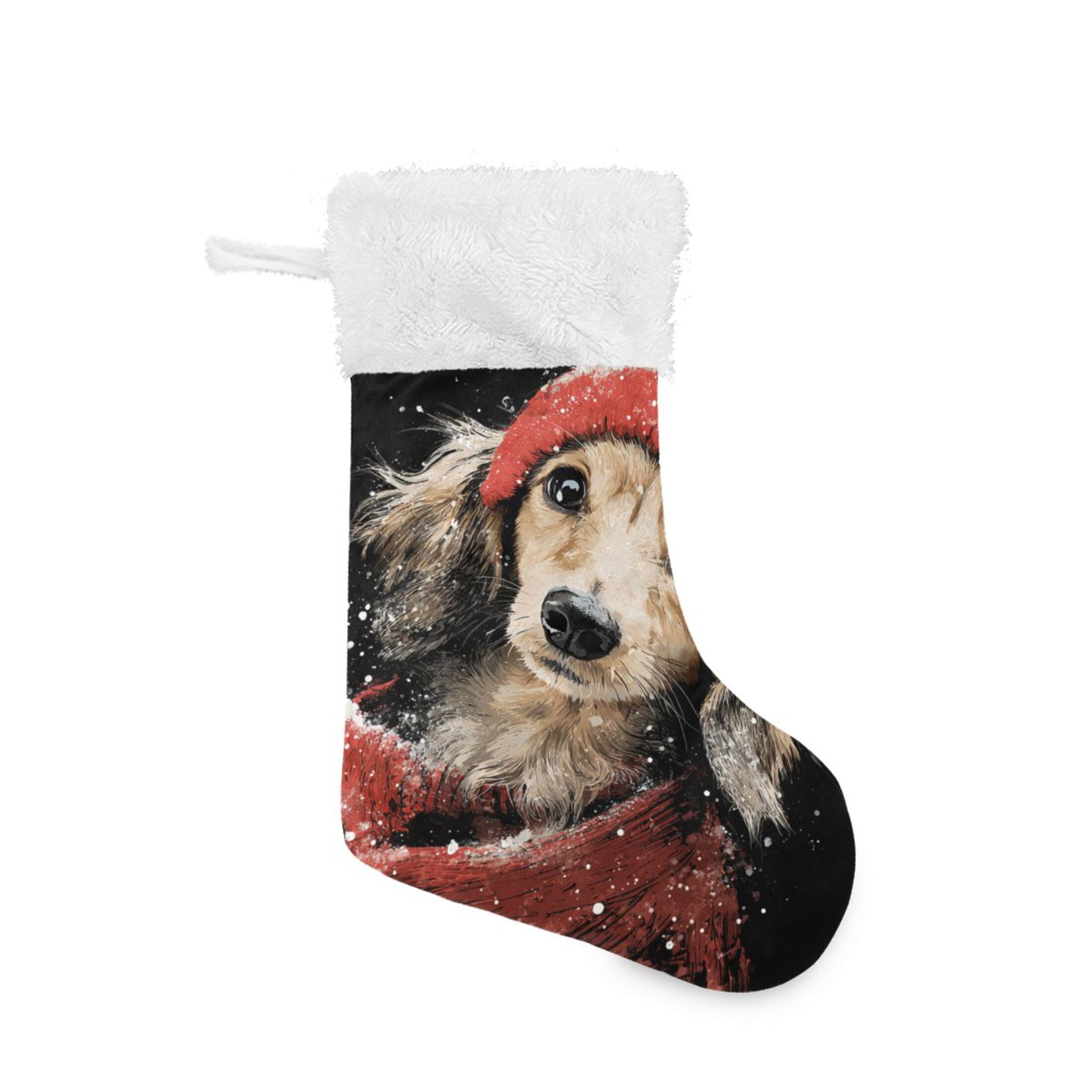 Dachshund Dog Dress in Christmas with Snow Christmas Stockings Large ...