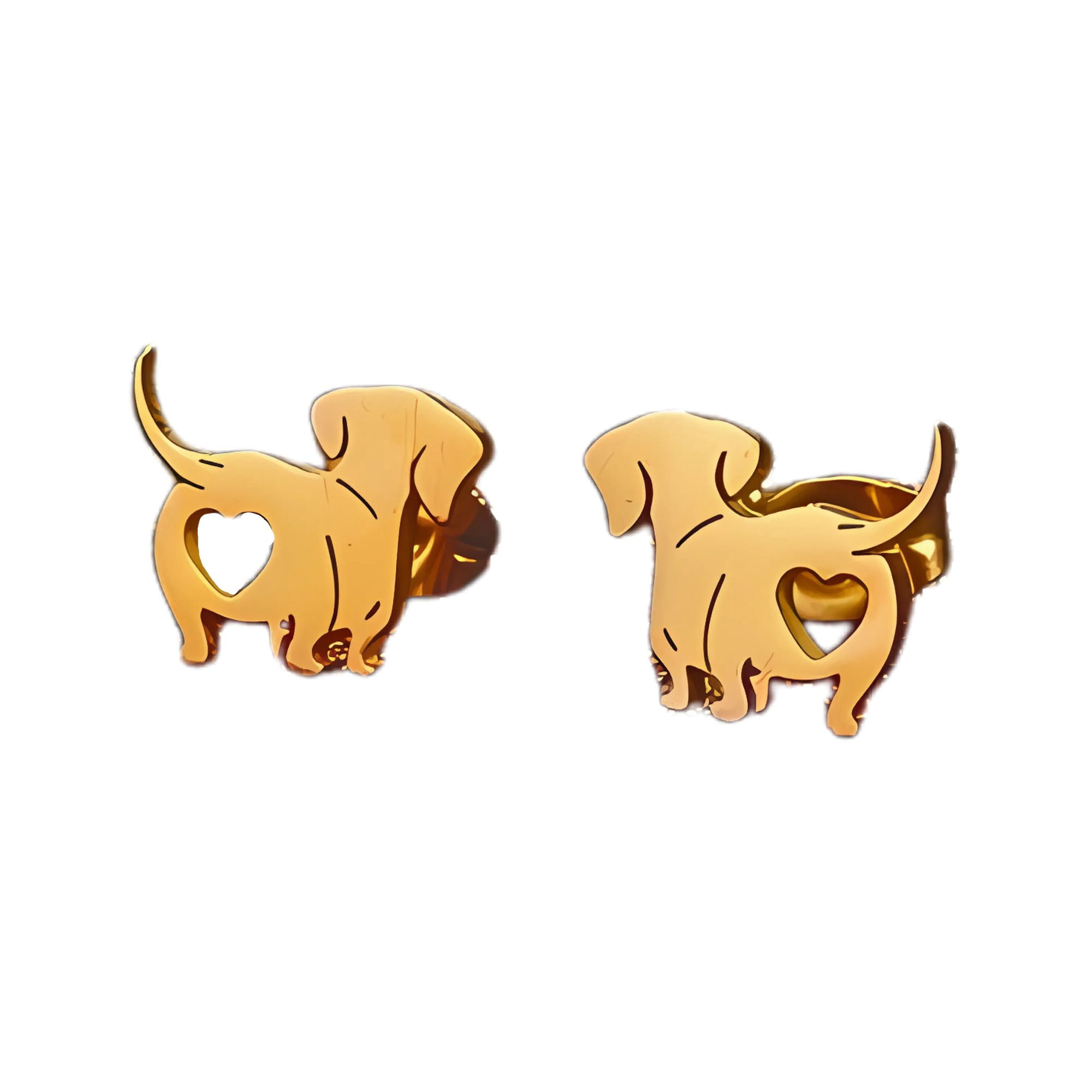 Dachshund Dog Earrings for Women Doxie Love Puppy Stainless Steel Stud ...