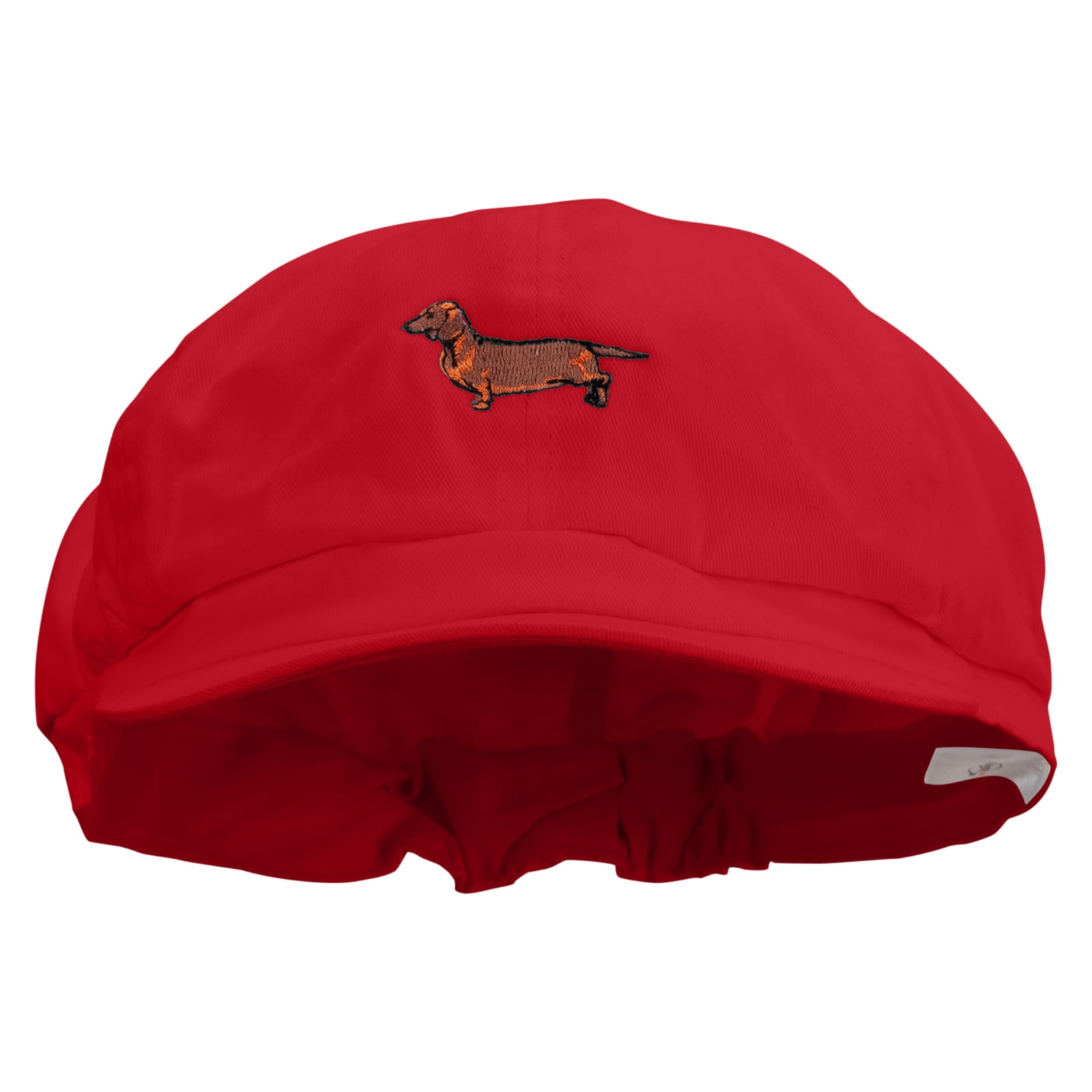 Dachshund Dog Embroidered Cotton Elastic Big Size Newsboy Cap - Red 2XL ...