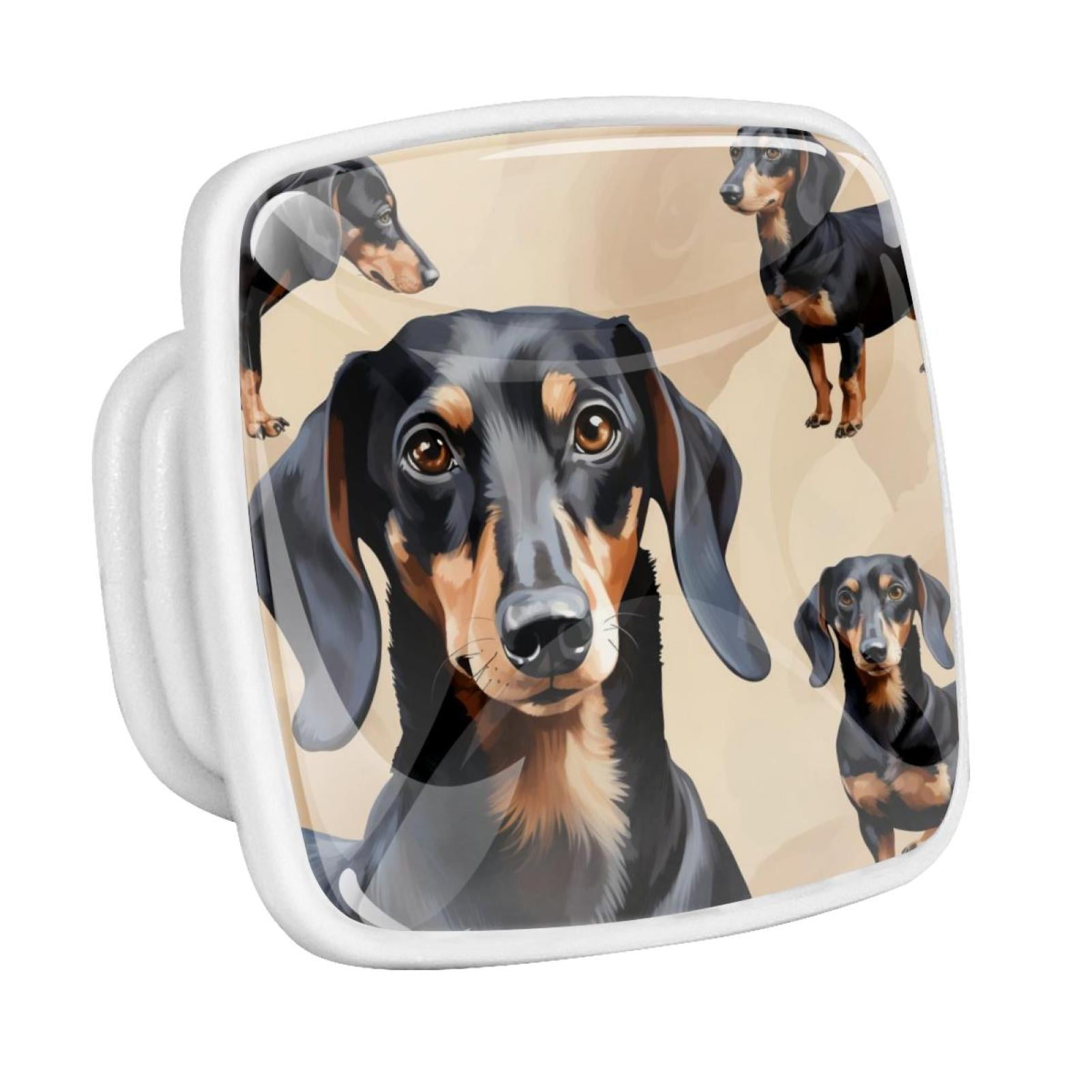 Dachshund Dog Fluorescent Drawer Pulls with Screws Square 4-Pack Glow ...