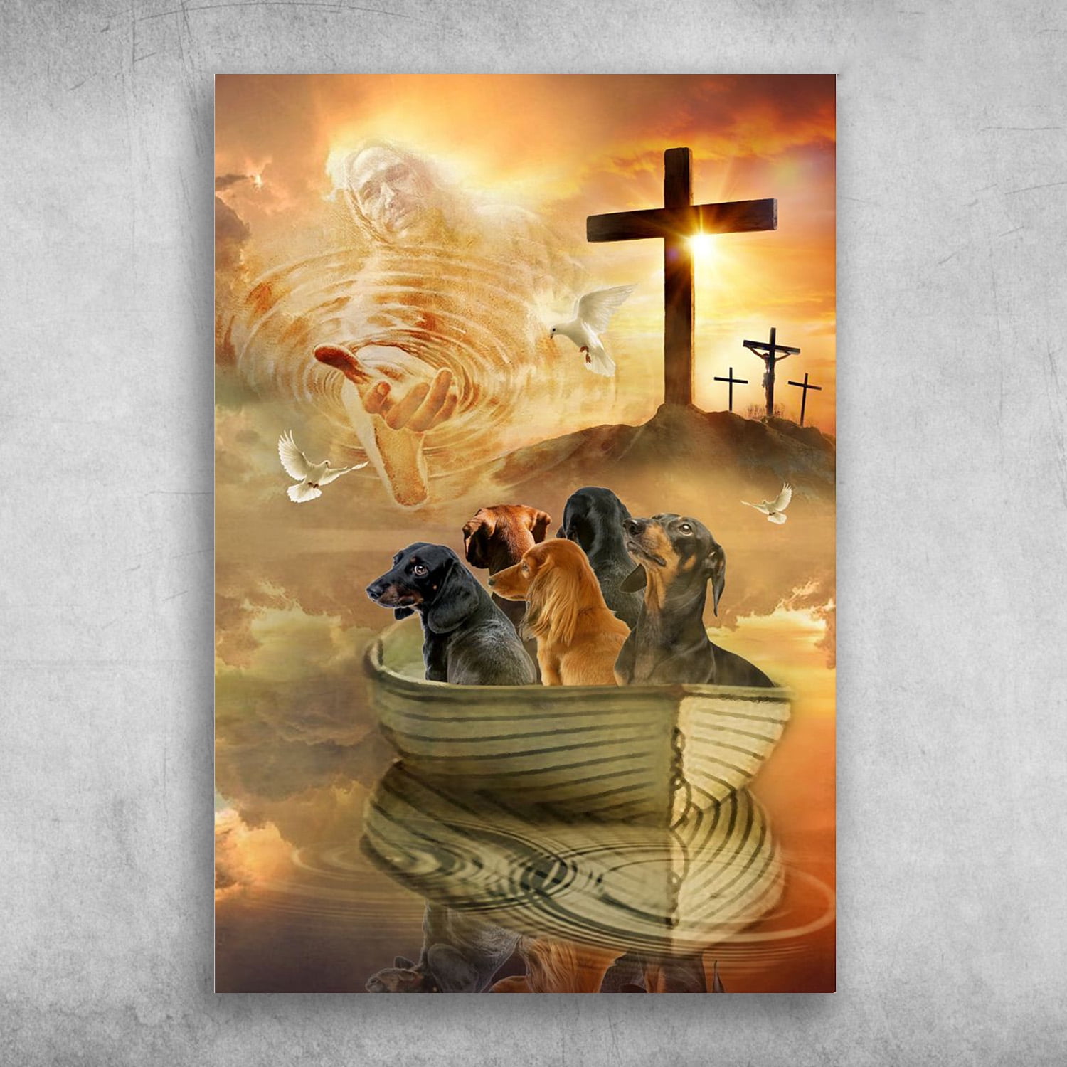Dachshund Dog - God Is The Light For Dachshund Lover 11 x 17 Inch ...